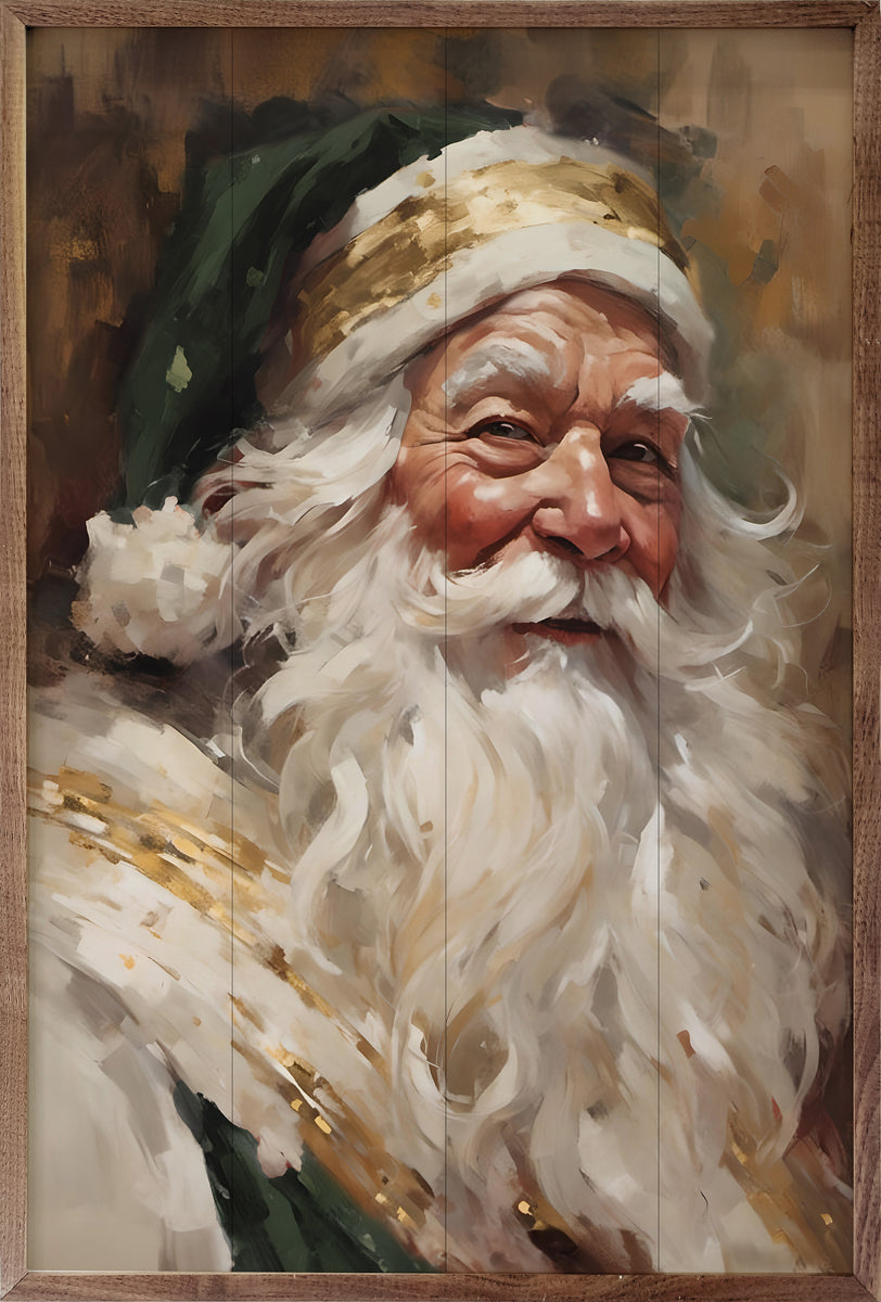 Santa In Green With Gold – Kendrick Home