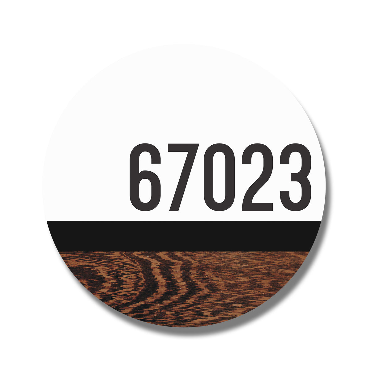 Personalized Zip Modern Walnut Black Stripe Circle – Kendrick Home