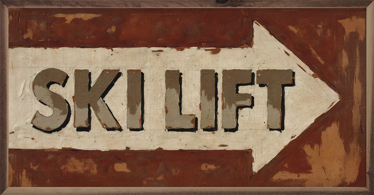 Ski Lift Arrow Rust Sign – Kendrick Home