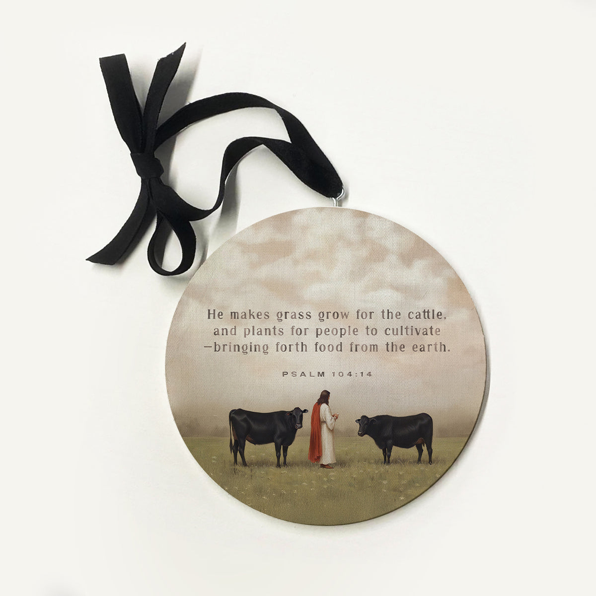 Jesus And The Little Angus Cow Ornament – Kendrick Home
